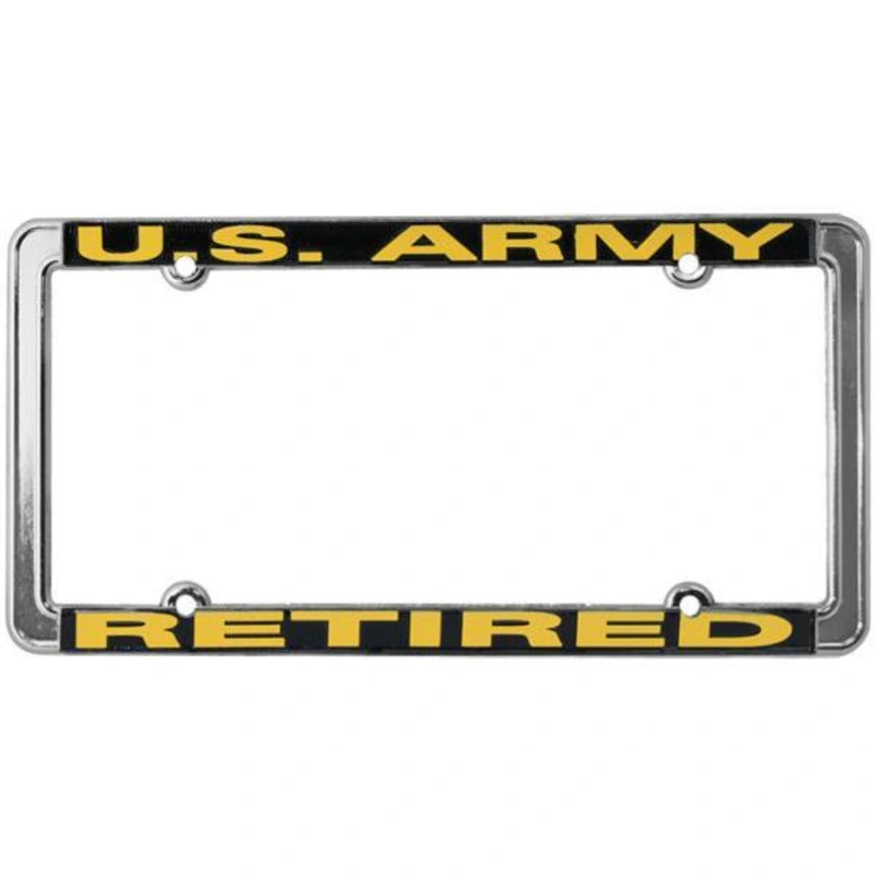 Retired U.S. Army Thin Rim License Plate Frame - Military Insignia ...
